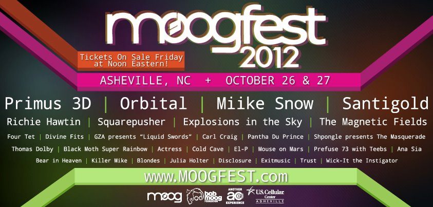 MoogFest 2012 Lineup Announced Featuring Primus 3D, Orbital, Santigold ...