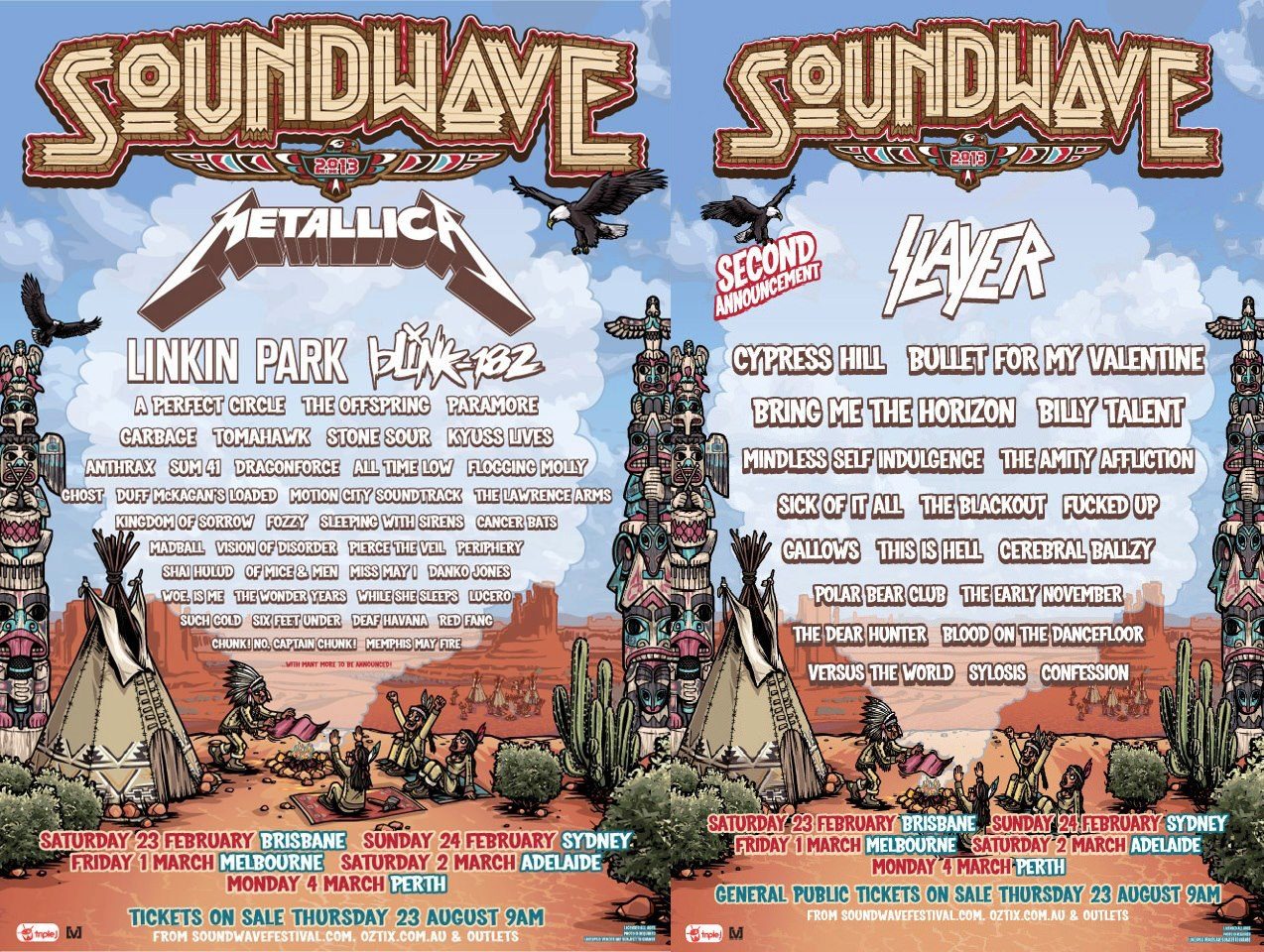Soundwave Festival Makes Second Lineup Announcement Featuring Slayer ...