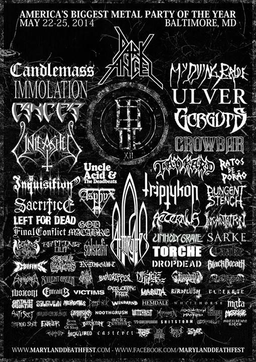 Maryland Deathfest Announce 2014 Lineup Featuring Dark Angel, My Dying ...