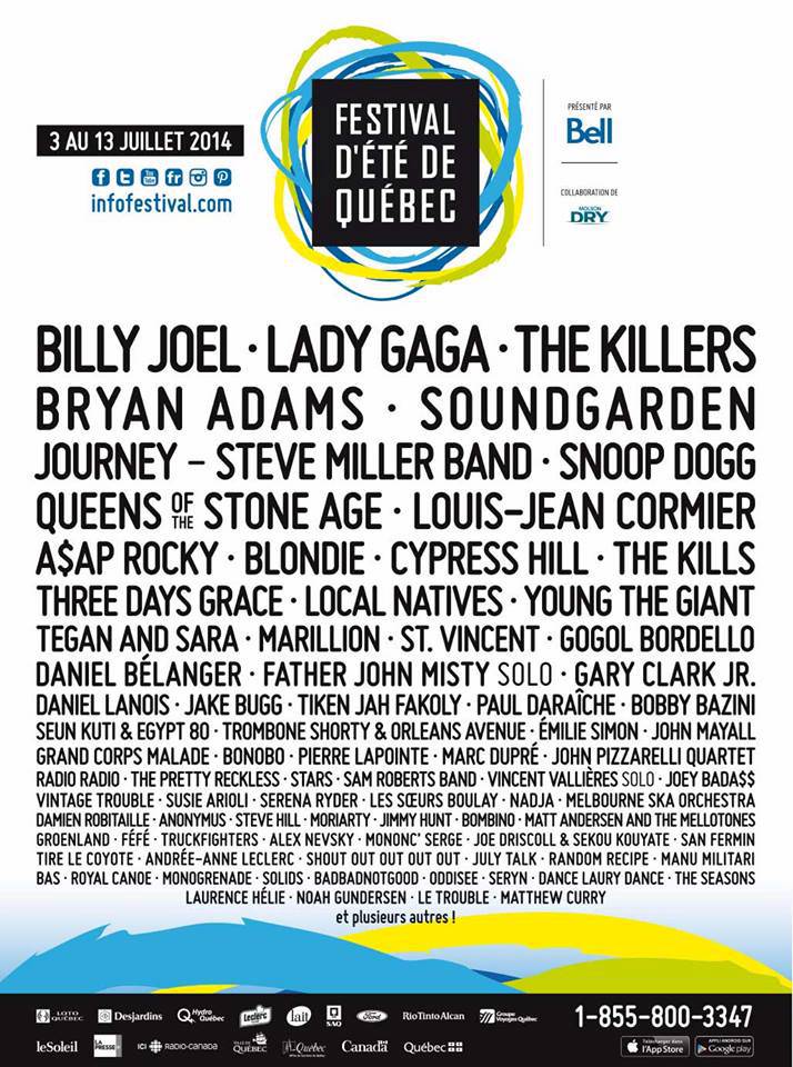 Quebec City Summer Fest Announces 2014 Lineup Including Billy Joel ...