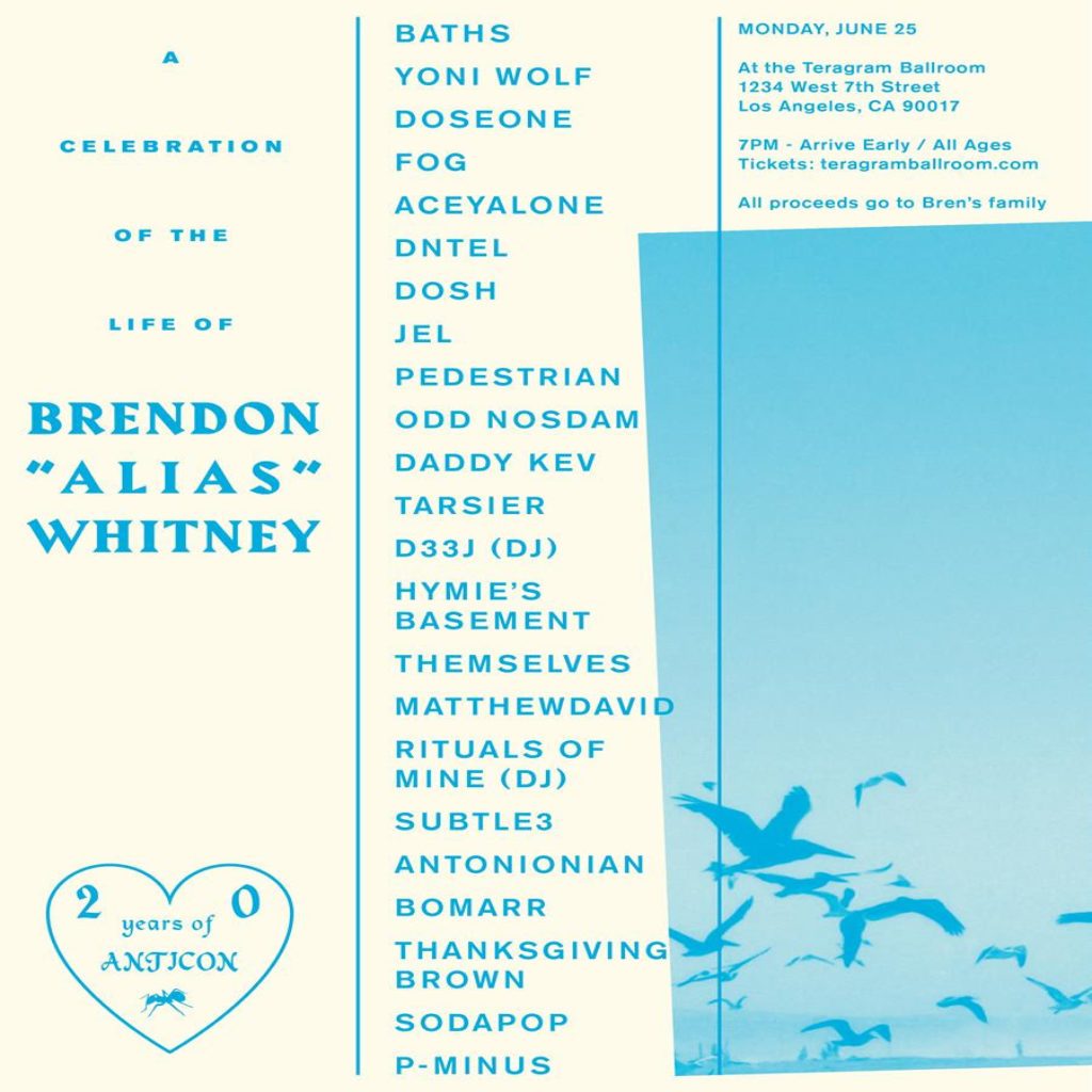 Anticon Announces Special 20 Year Anniversary Benefit Concert in Memory ...