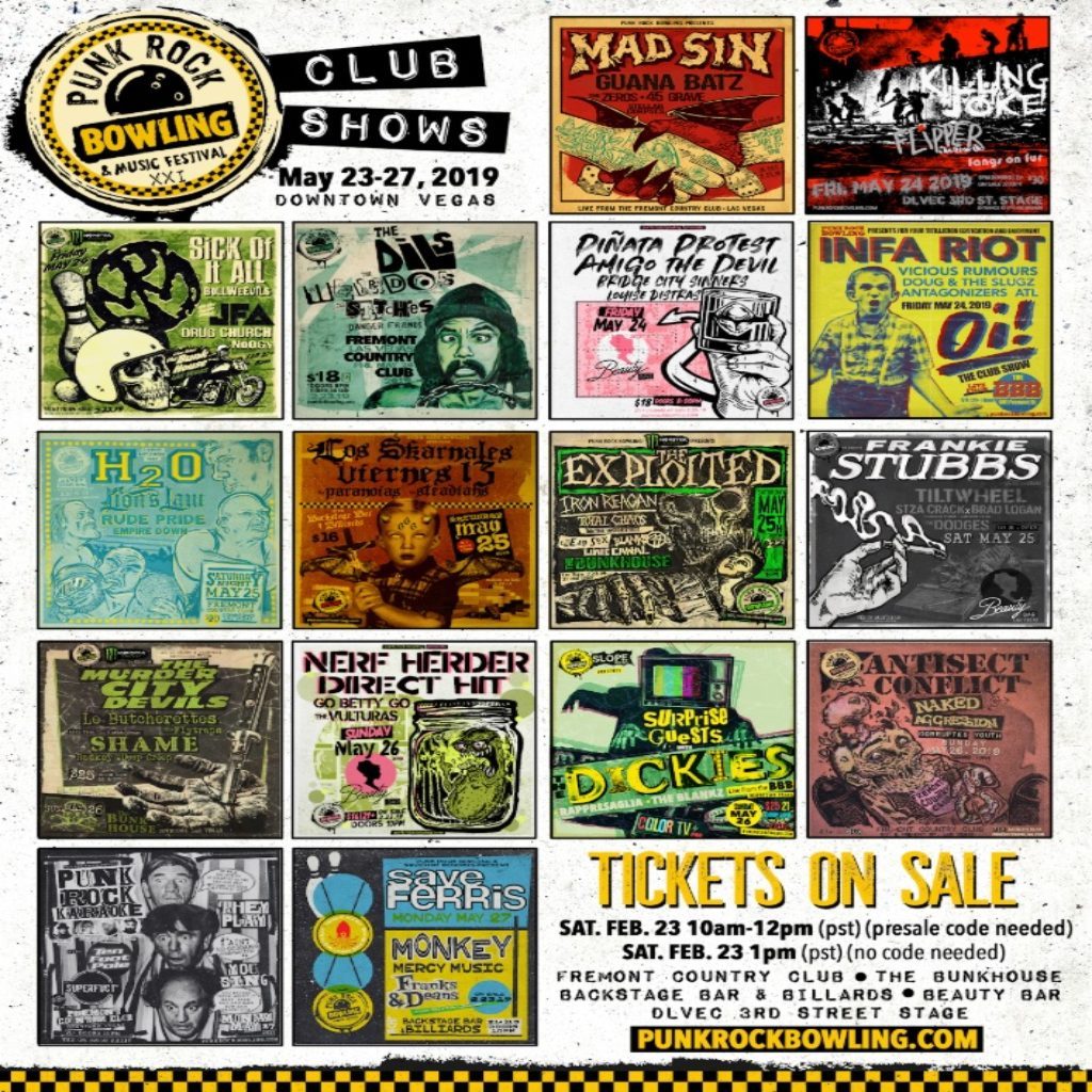 Punk Rock Bowling Announces 2019 Club Shows Featuring The Exploited ...