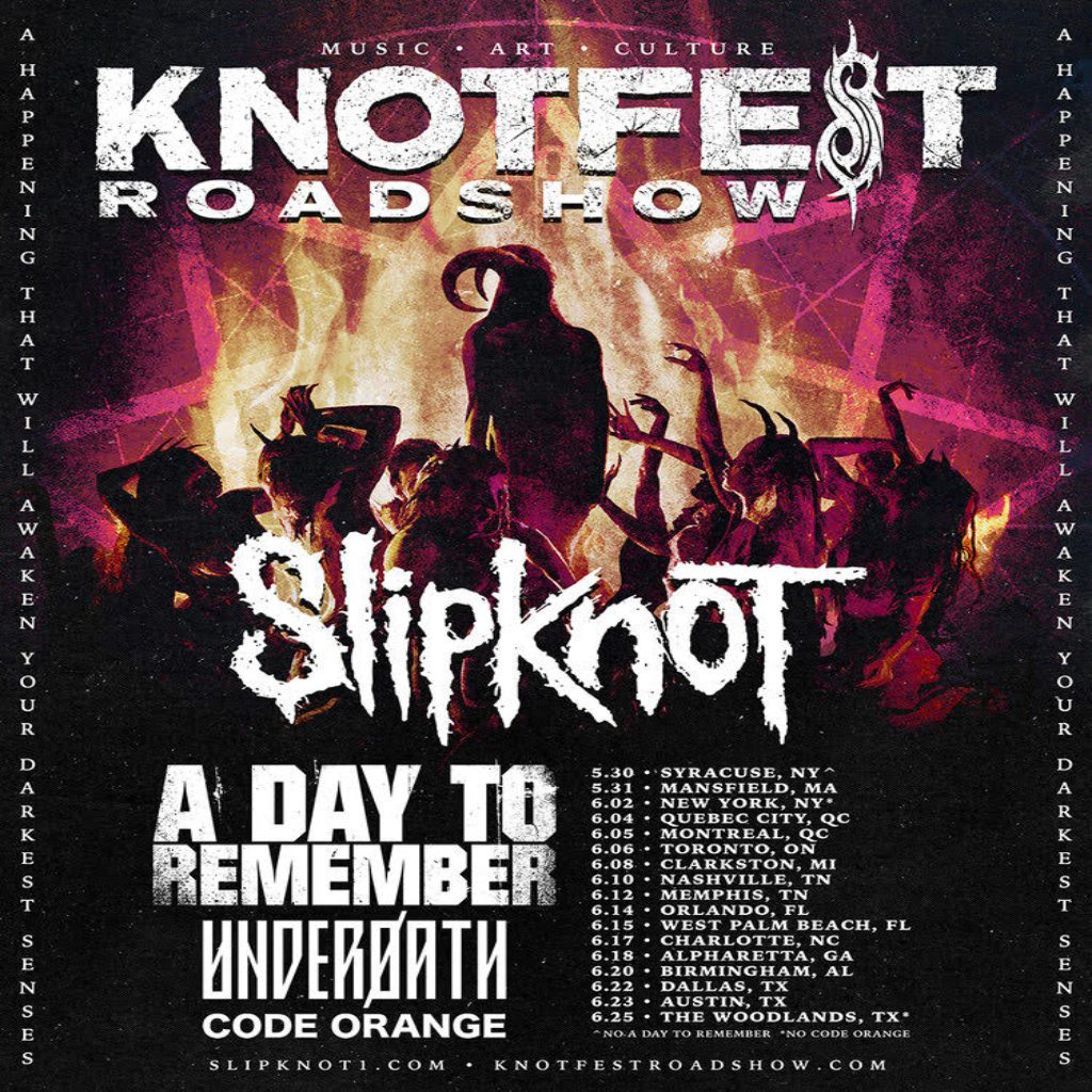 Slipknot's Knotfest Roadshow 2020 with A Day to Remember, Underoath ...