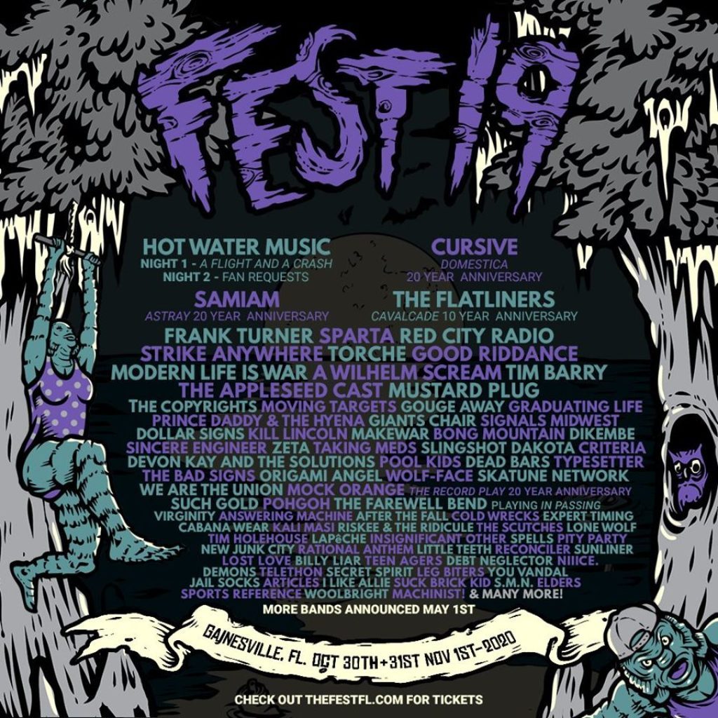 The Fest Announces 2020 Lineup Featuring Sparta, Hot Water Music and ...
