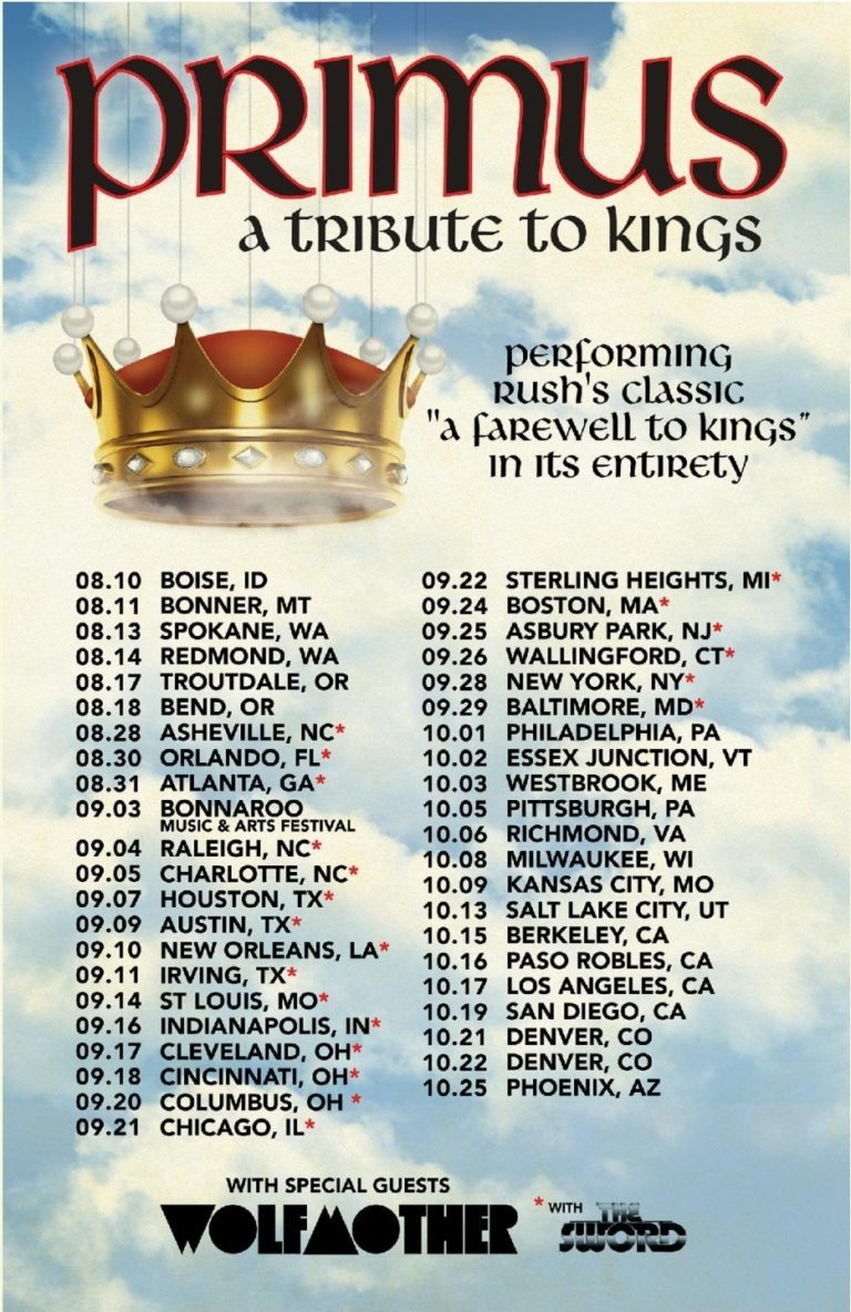 Primus Announces Rescheduled Summer 2021 A Tribute To Kings Tour Dates ...