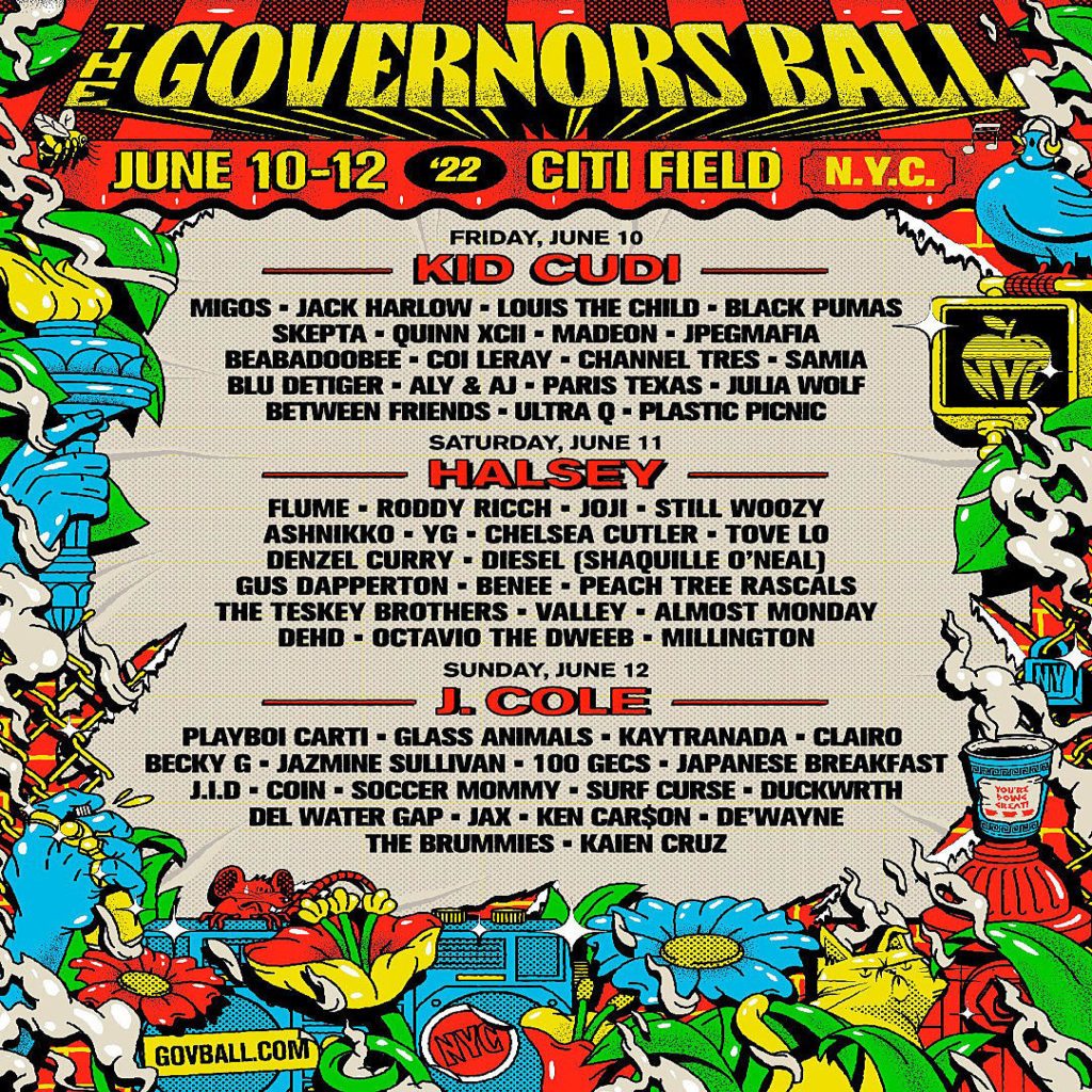 Governors Ball Announces 2022 Lineup Featuring Kid Cudi, J.Cole, Halsey ...
