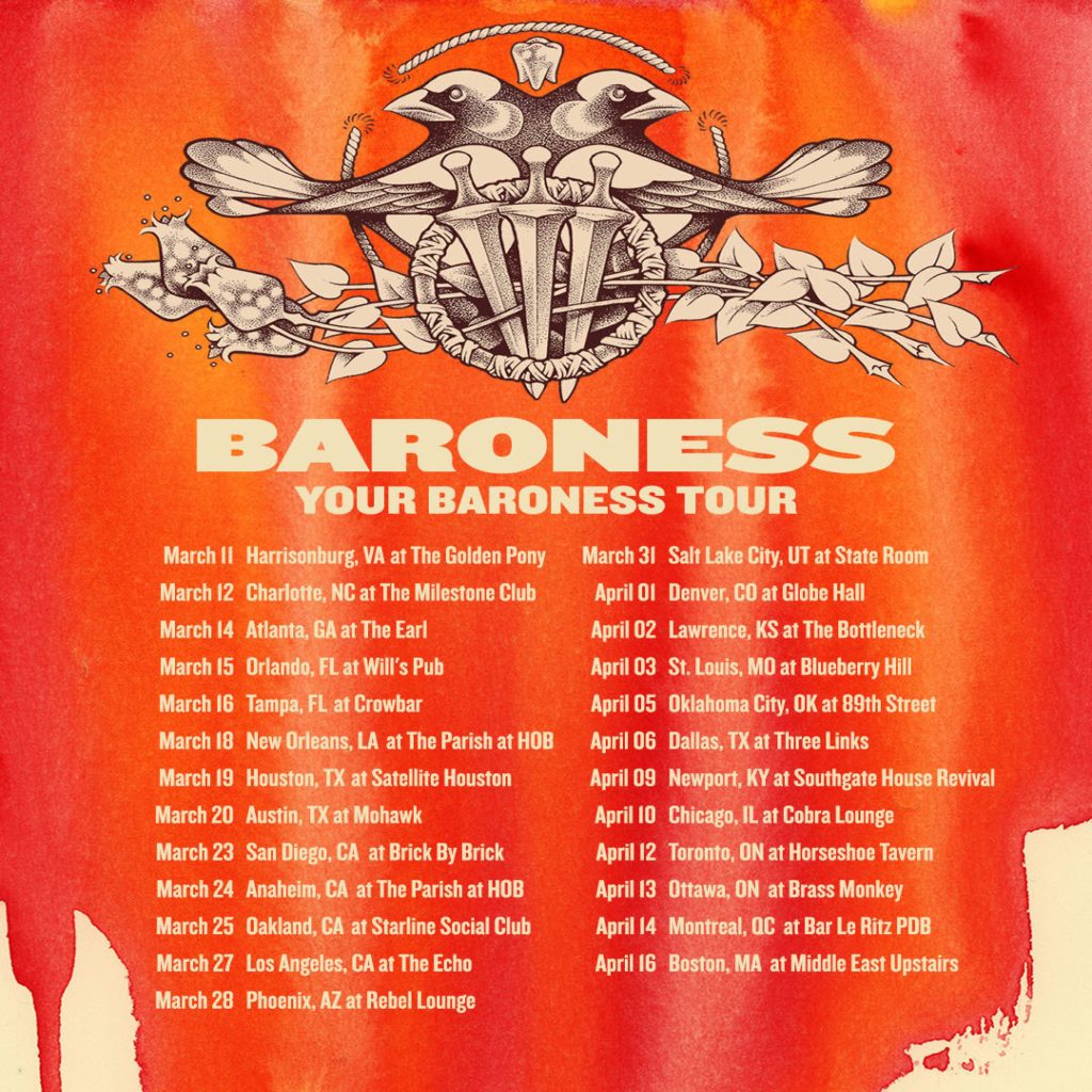 Baroness Reschedule ‘Your Baroness' Tour Dates To Spring 2022 - mxdwn Music