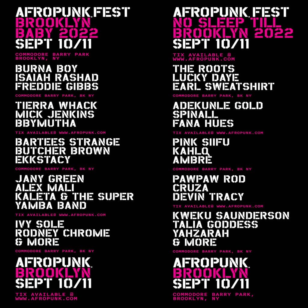 AFROPUNK Festival Announces 2022 Return to Brooklyn Lineup Featuring ...