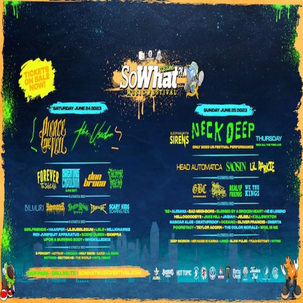 So What?! Announces 2023 Lineup Featuring The Used, Thursday, Red ...