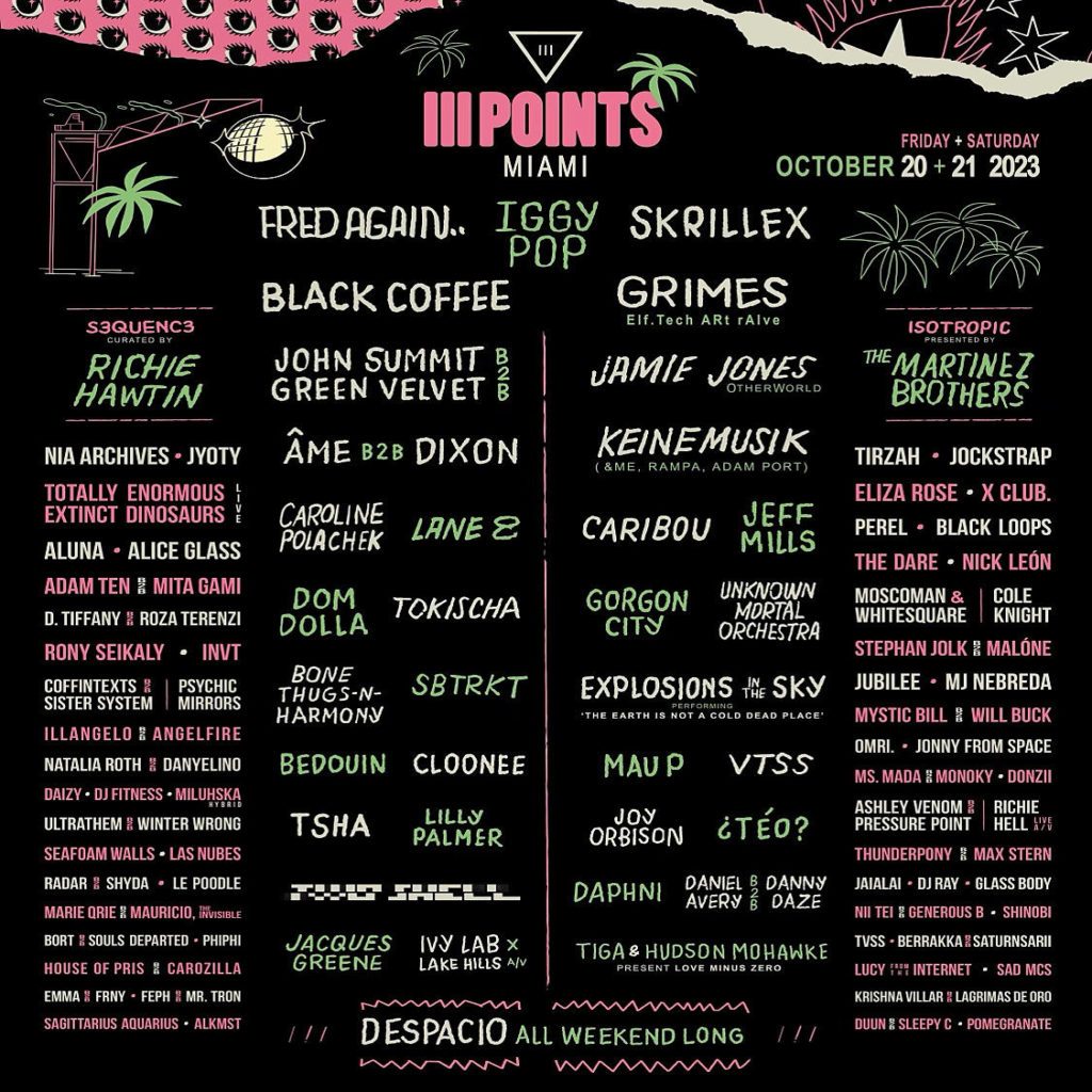 III Points Miami Announces 2023 Lineup Featuring Iggy Pop, Skrillex ...