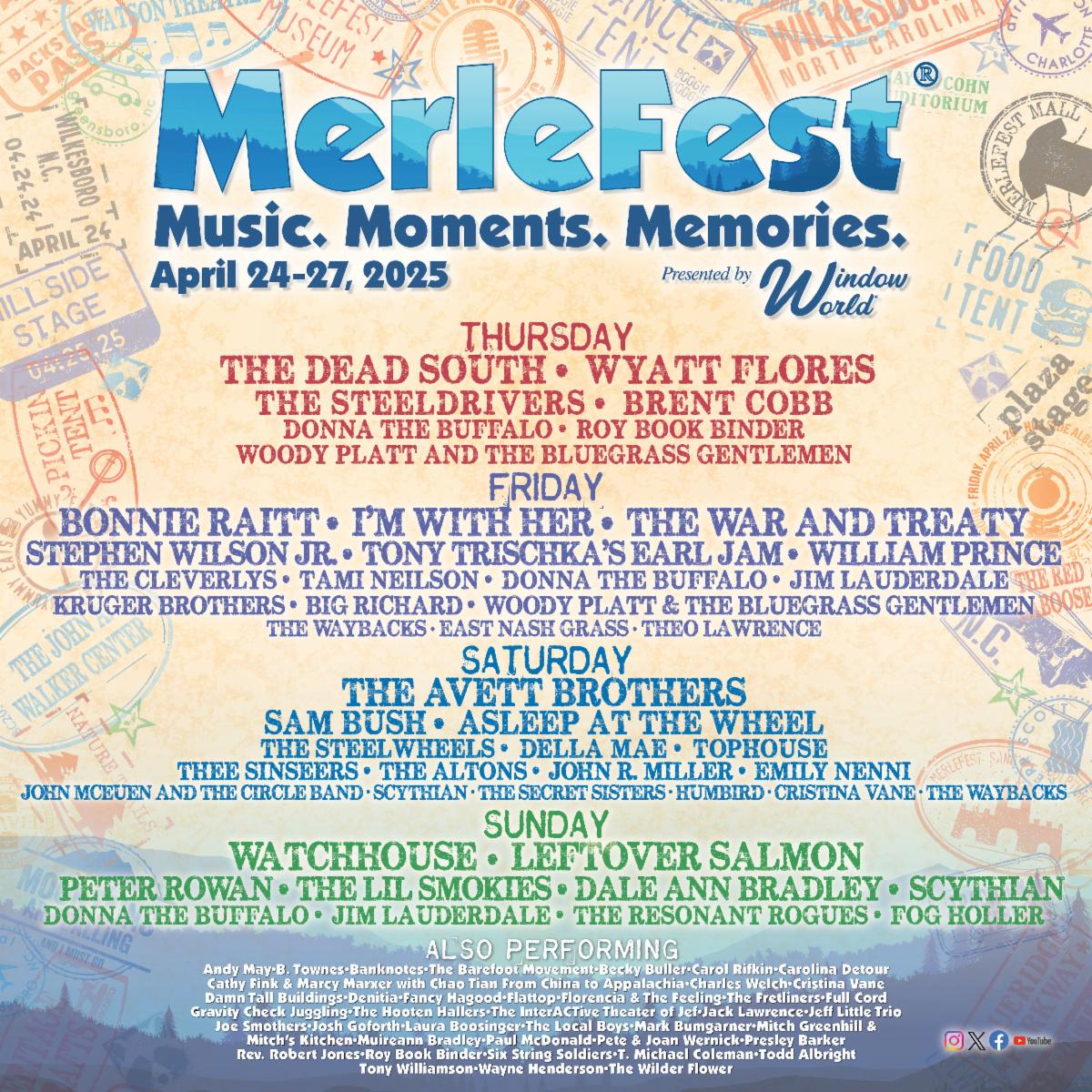 MerleFest Announces 2025 Lineup Featuring The Avett Brothers, Bonnie ...