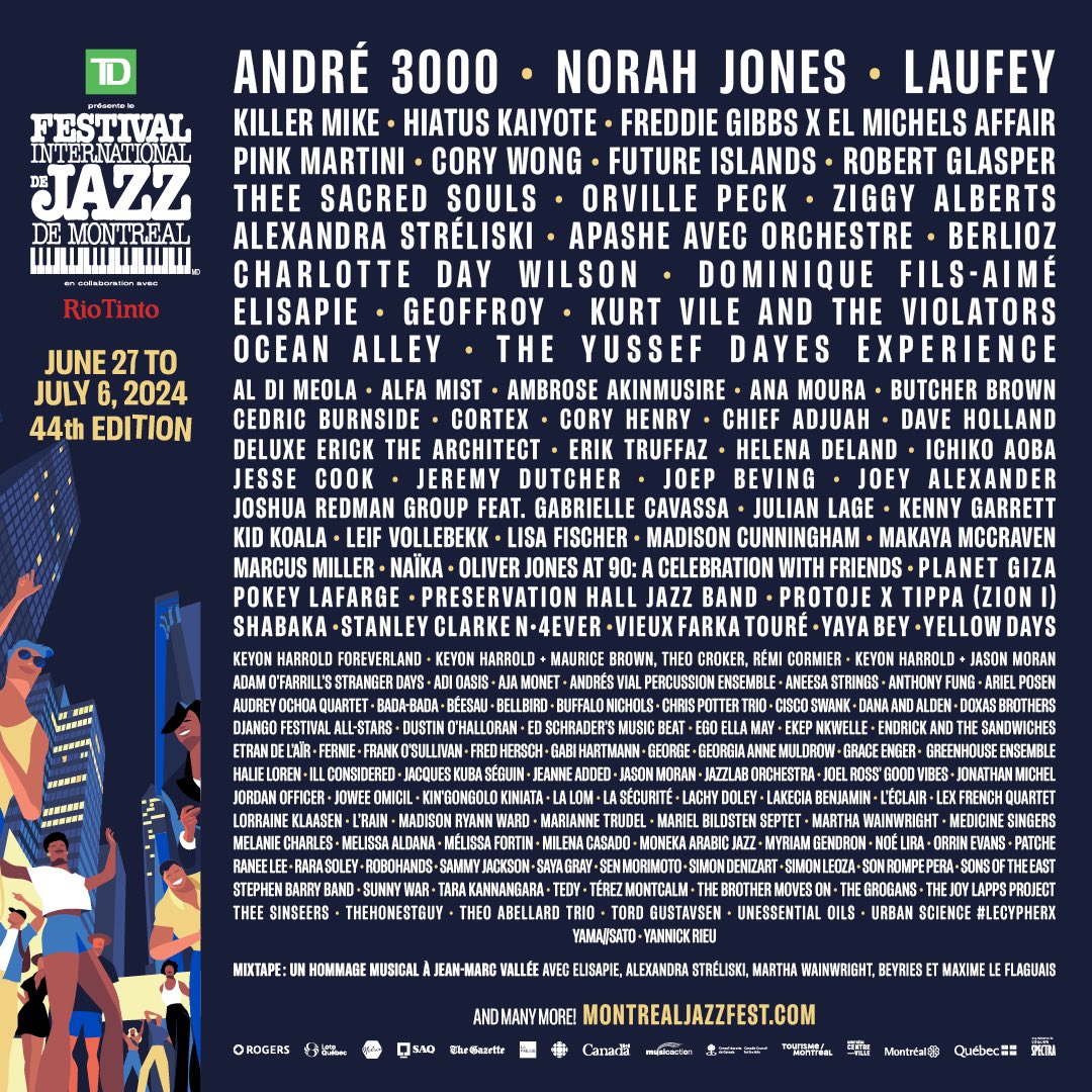 Montreal Jazz Festival Announces 2024 Lineup Featuring Kid Koala, Andre ...