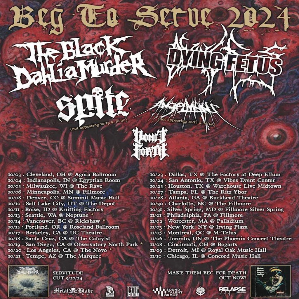 The Black Dahlia Murder And Dying Fetus Announce Fall 2024 Co Headlining